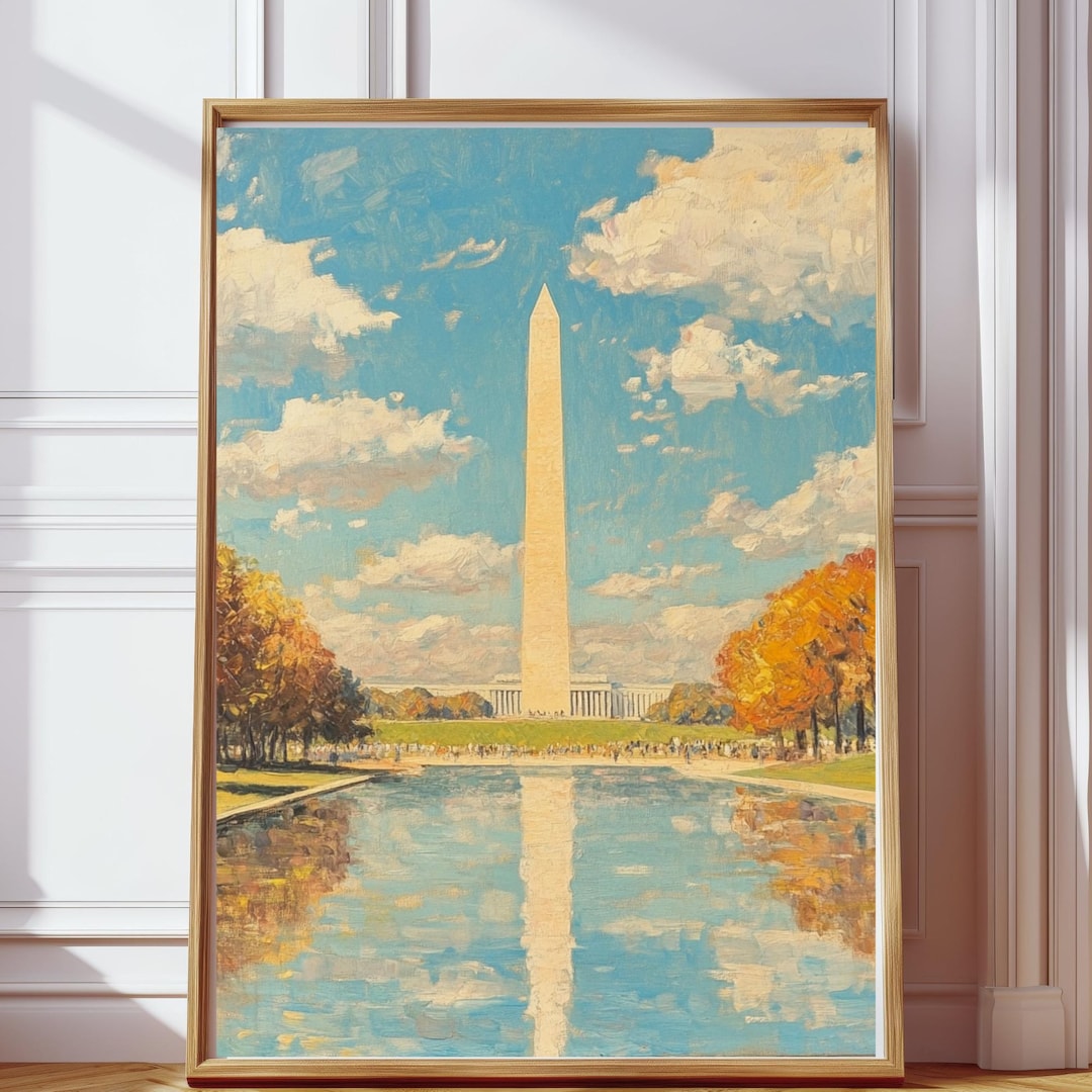 Washington DC Monument Oil Printable Painting, AI Generated Painting ...