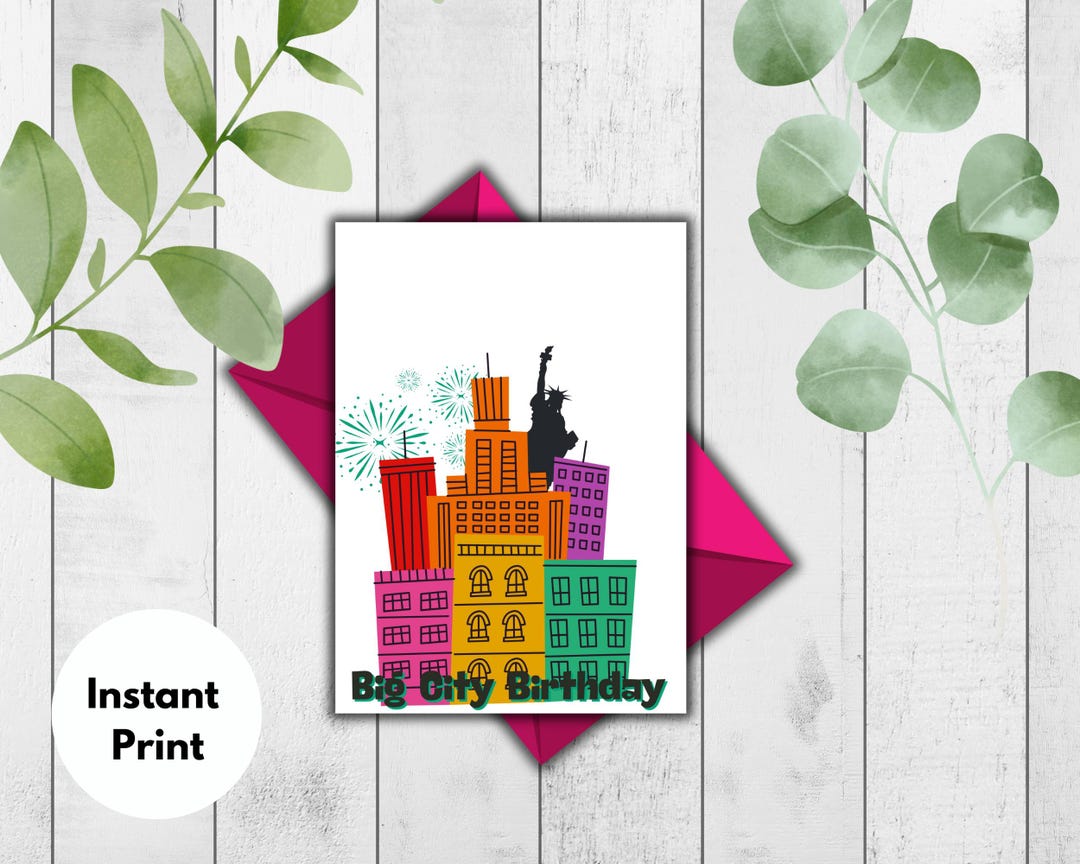 New York Birthday Card, New York City, Birthday Card, Greeting Card ...