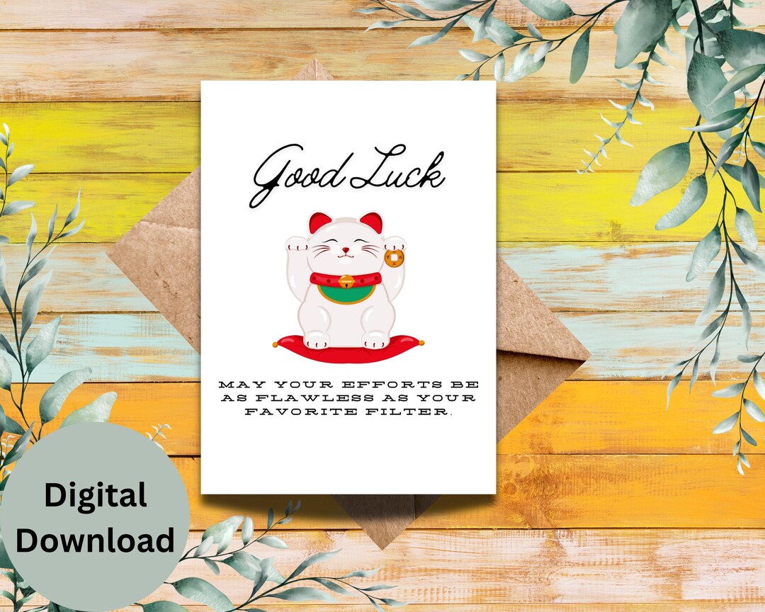 Good Luck Greeting Card, Good Luck Digital Greeting Card, Good Luck ...