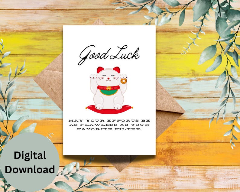 Good Luck Greeting Card, Good Luck Digital Greeting Card, Good Luck ...