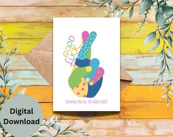 Good Luck Printable Greeting Card, Good Luck Card, Good Luck Printable ...