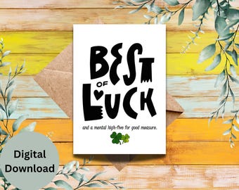 Good Luck Printable Greeting Card, Good Luck Card, Good Luck Printable ...