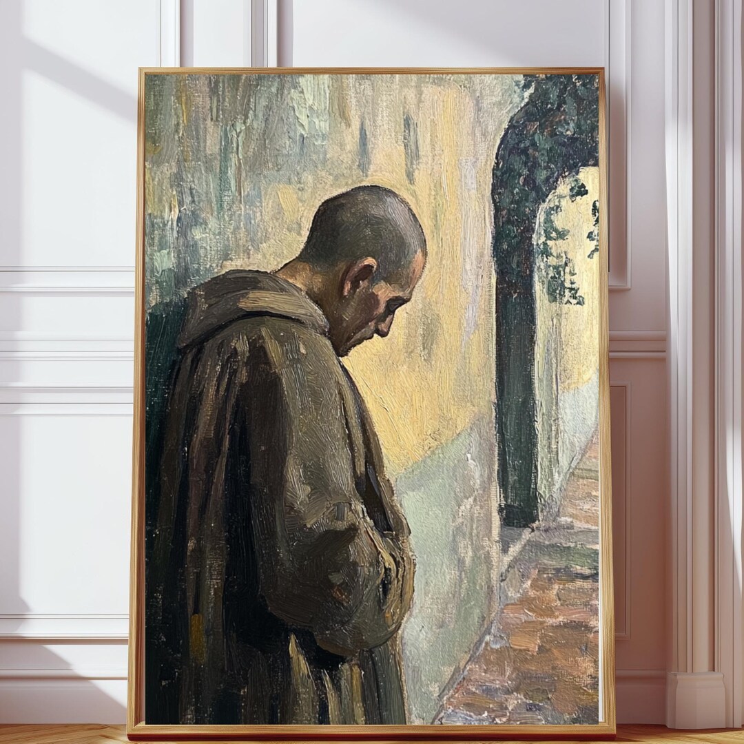 Monk Printable Oil Painting, Digital Prints, Digital Painting, Wall ...