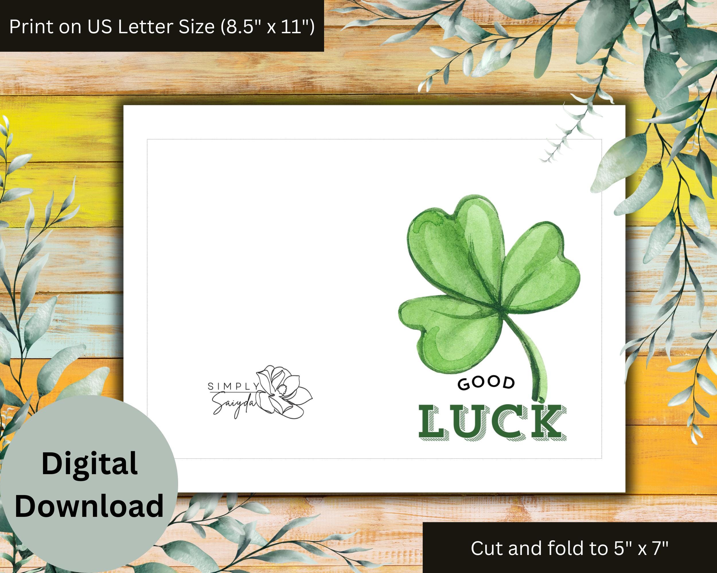 Good Luck Printable Greeting Card, Good Luck Card, Good Luck Printable ...