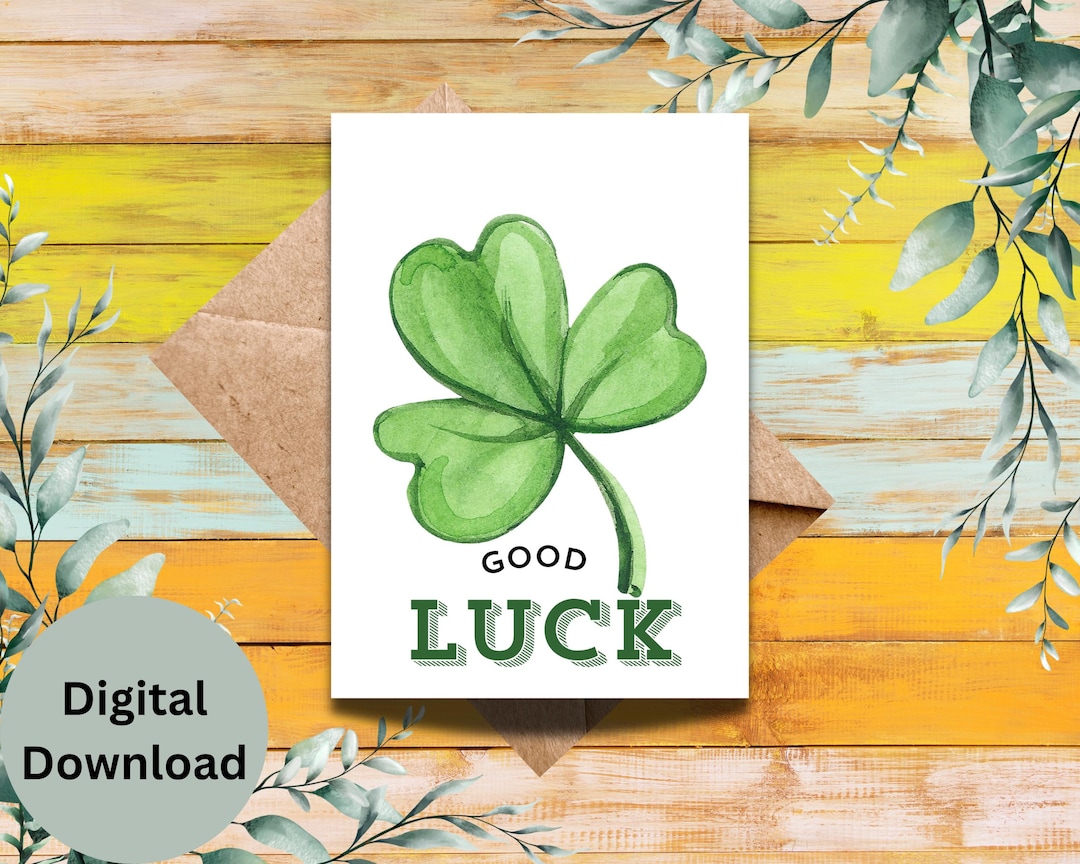 Good Luck Printable Greeting Card, Good Luck Card, Good Luck Printable ...