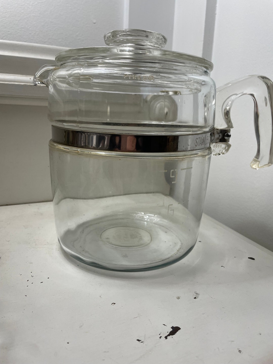Vintage PYREX Flameware 9 Cup Glass Coffee Pot Percolator 7759 Pot and ...