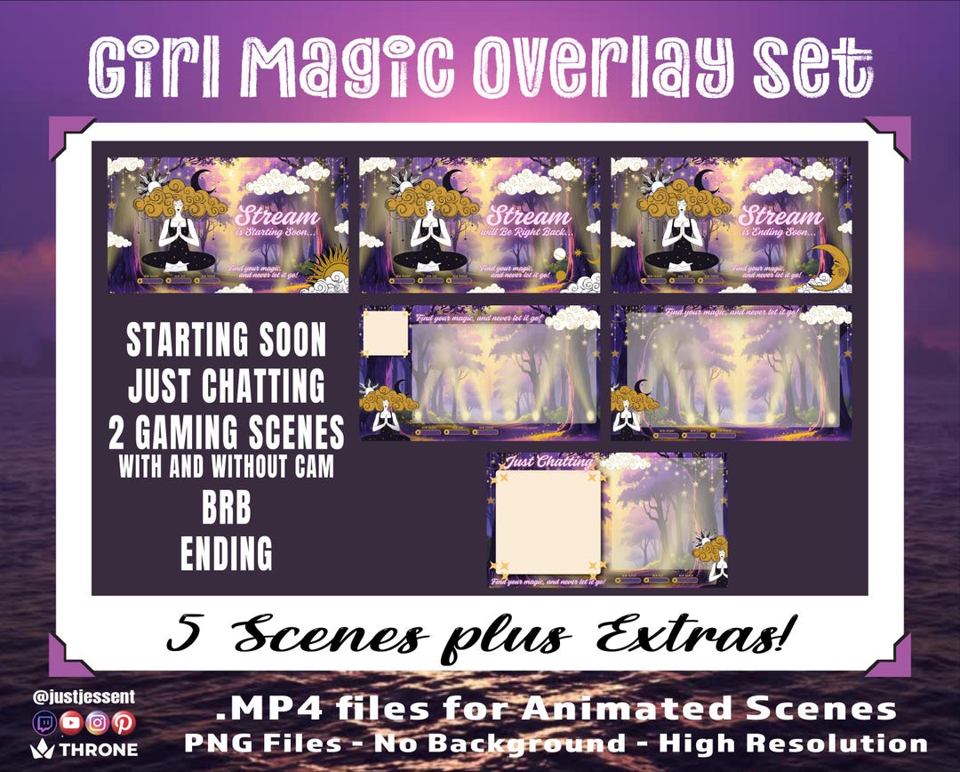 Twitch Overlays - Girl Magic Overlay Set (digital Download) - Etsy