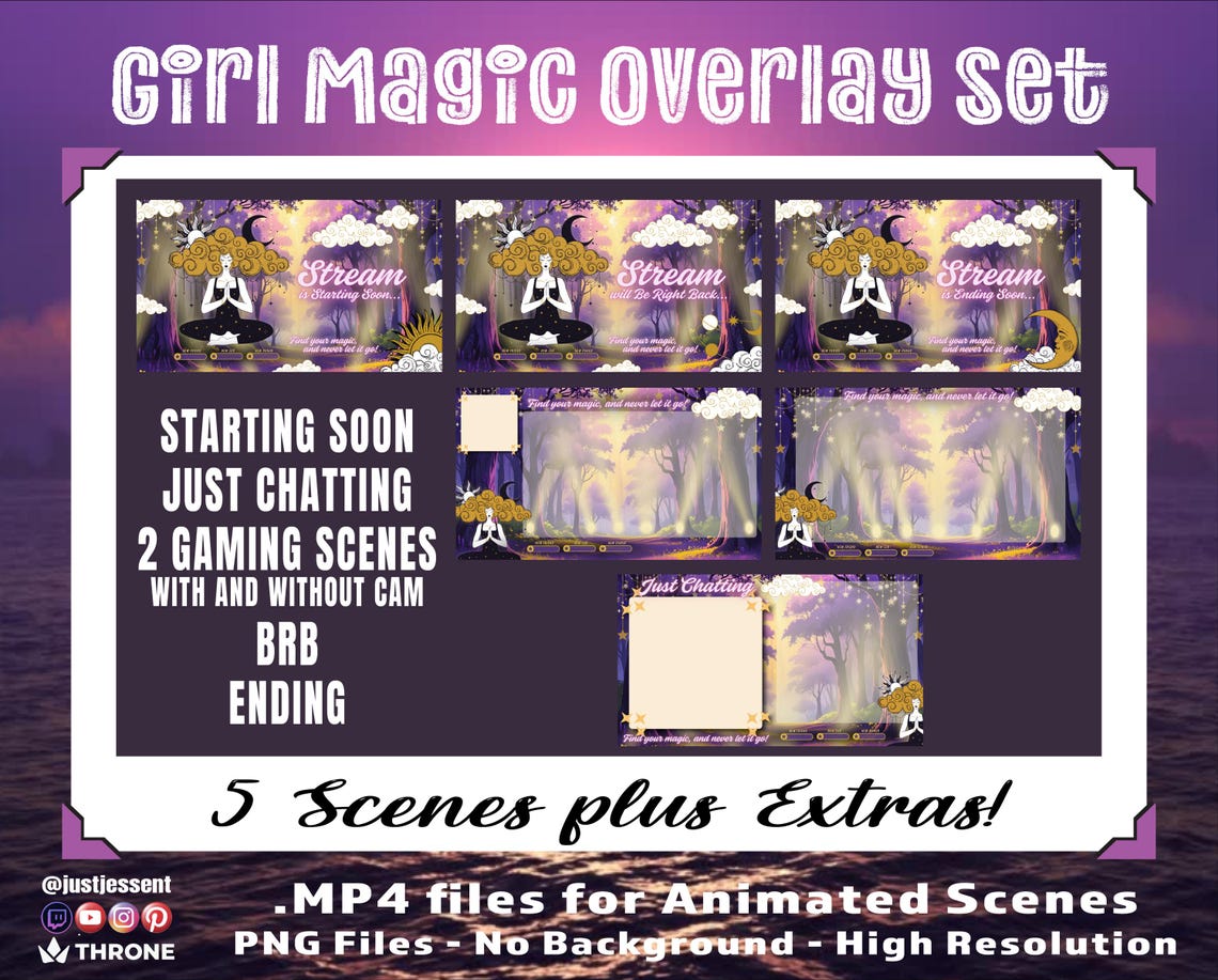 Twitch Overlays - Girl Magic Overlay Set (digital Download) - Etsy