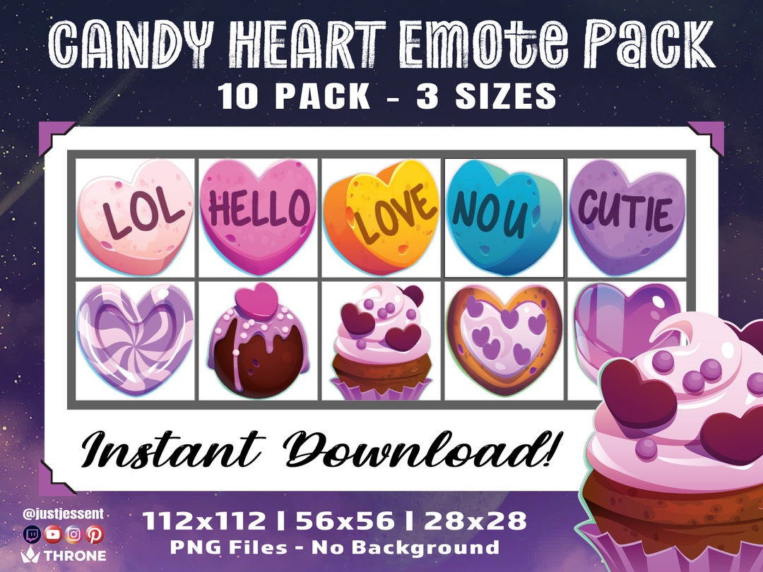 Candy Hearts Emote Pack - Etsy
