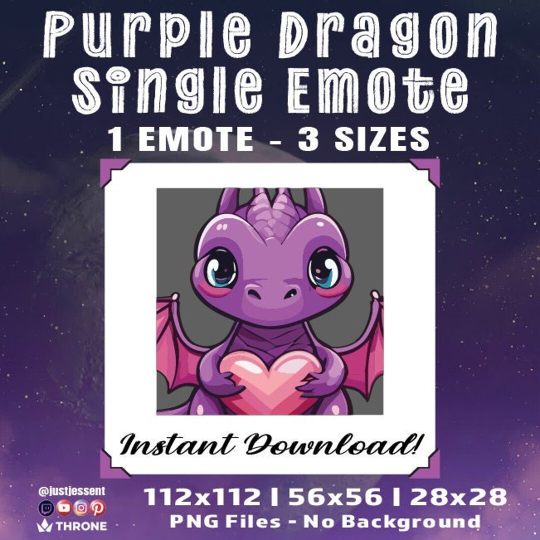 Purple Dragon Heart Emote - Etsy