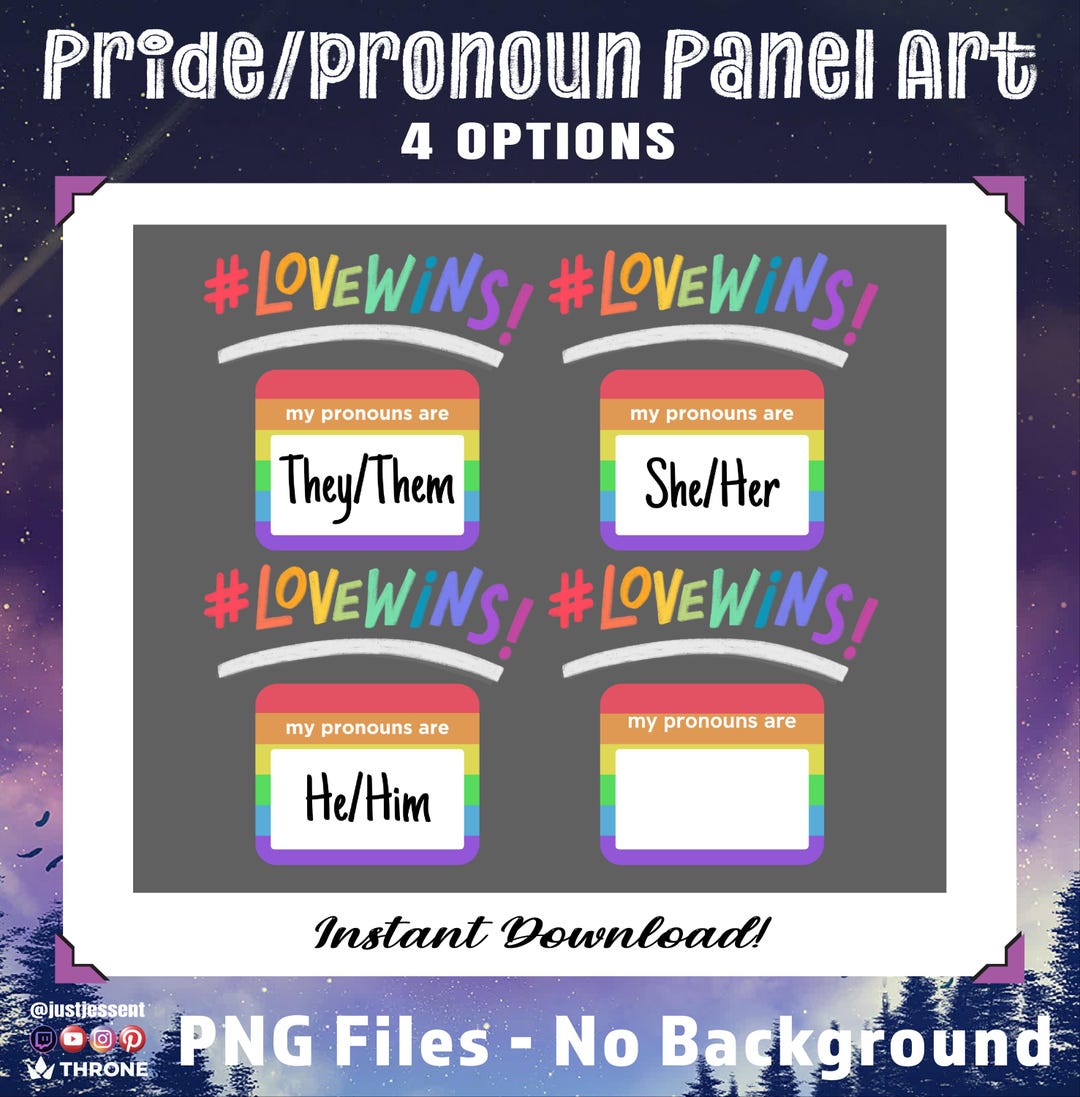 Pride Pronoun Panel Art - Etsy