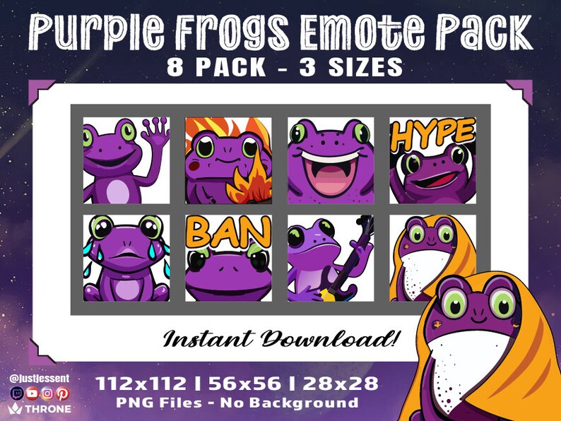 Twitch Emotes - Purple Frogs Emote Pack (digital Download) - Etsy