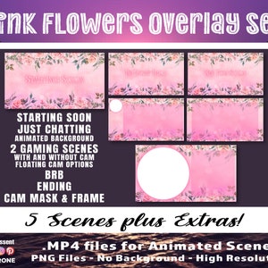 Pink Flowers Overlay Set - Etsy