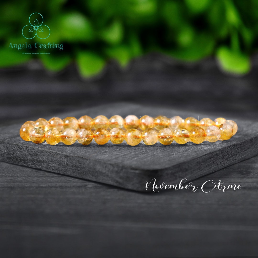 Citrine Bracelet, November Birthstone Bracelet, Healing Citrine Crystal ...