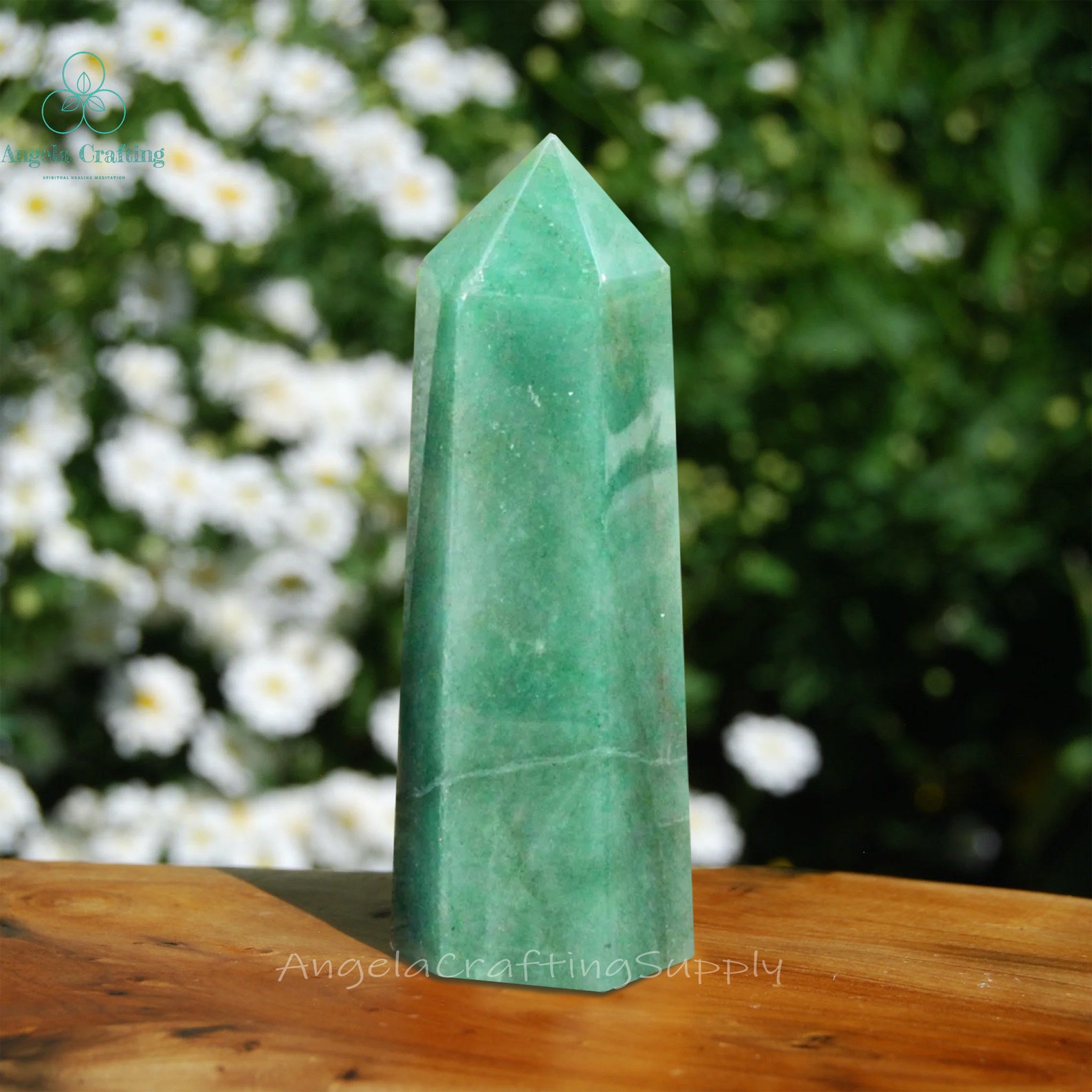 Green Aventurine Crystal Tower Point, Natural Stone Obelisk Wand, Home ...