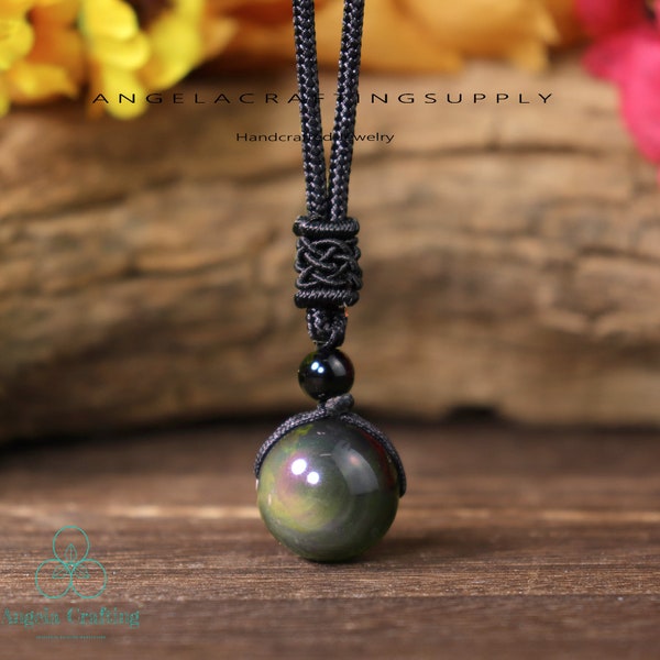 Rainbow Obsidian Necklace - Etsy