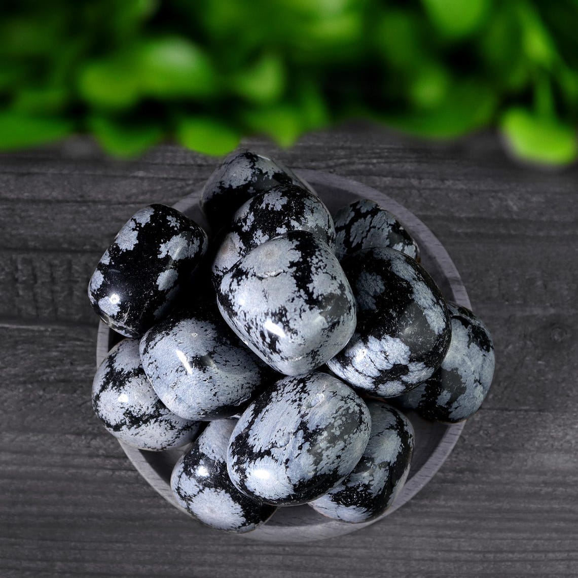 5pcs Snowflake Obsidian Tumbled Stone -healing Crystals Pocket Stone ...