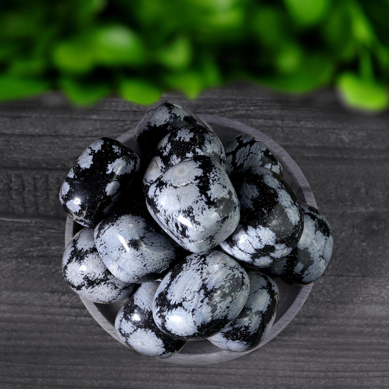 5pcs Snowflake Obsidian Tumbled Stone -healing Crystals Pocket Stone ...