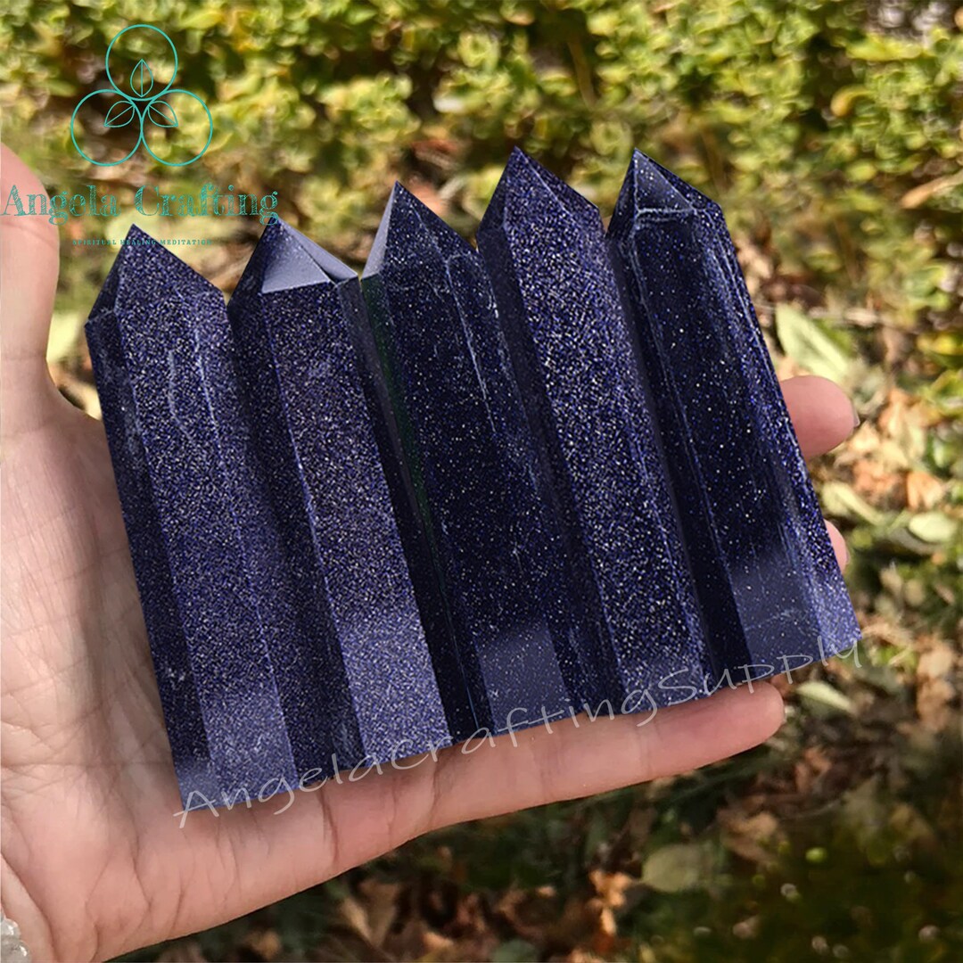 Blue Goldstone Points Blue Goldstone Tower Blue Goldstone - Etsy
