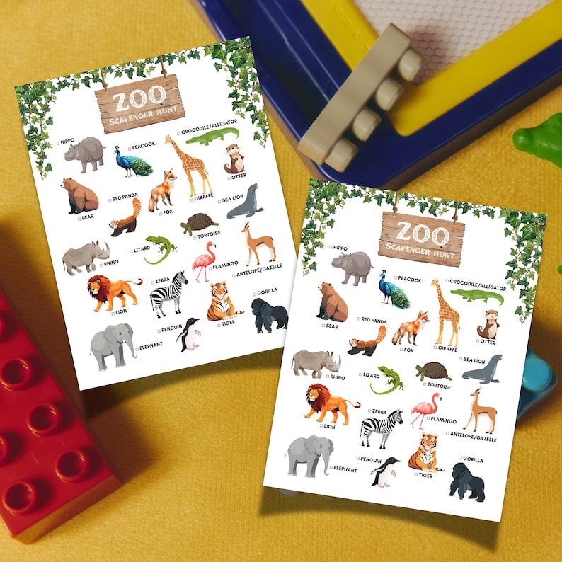 Zoo Scavenger Hunt, Printable Activity, for Kids, Fun Activity ...