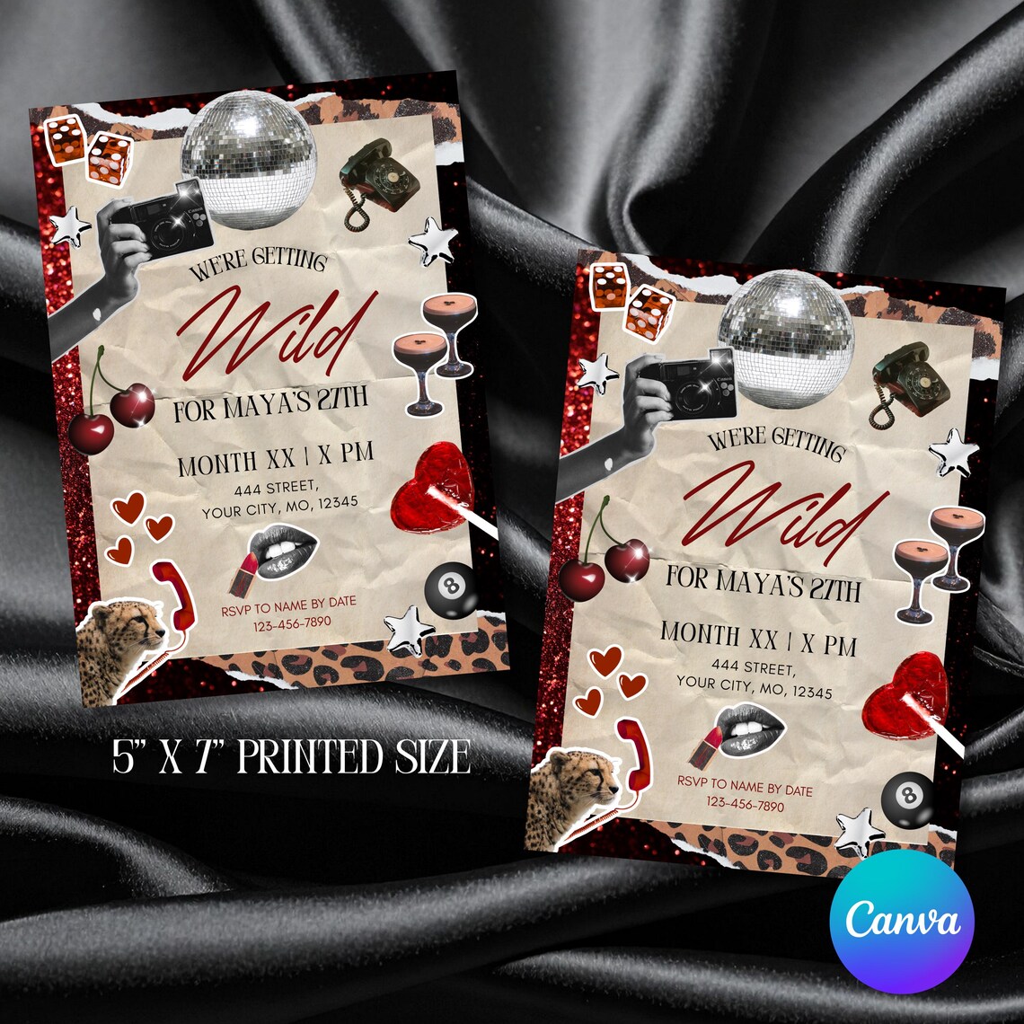 Cheetah Invitation, Let's Get Wild, Birthday Invite, Leopard Print ...