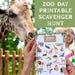Zoo Scavenger Hunt, Printable Activity, for Kids, Fun Activity ...