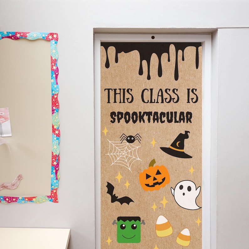 Trendy Halloween Classroom Door Banner Template, Teachers, Halloween ...