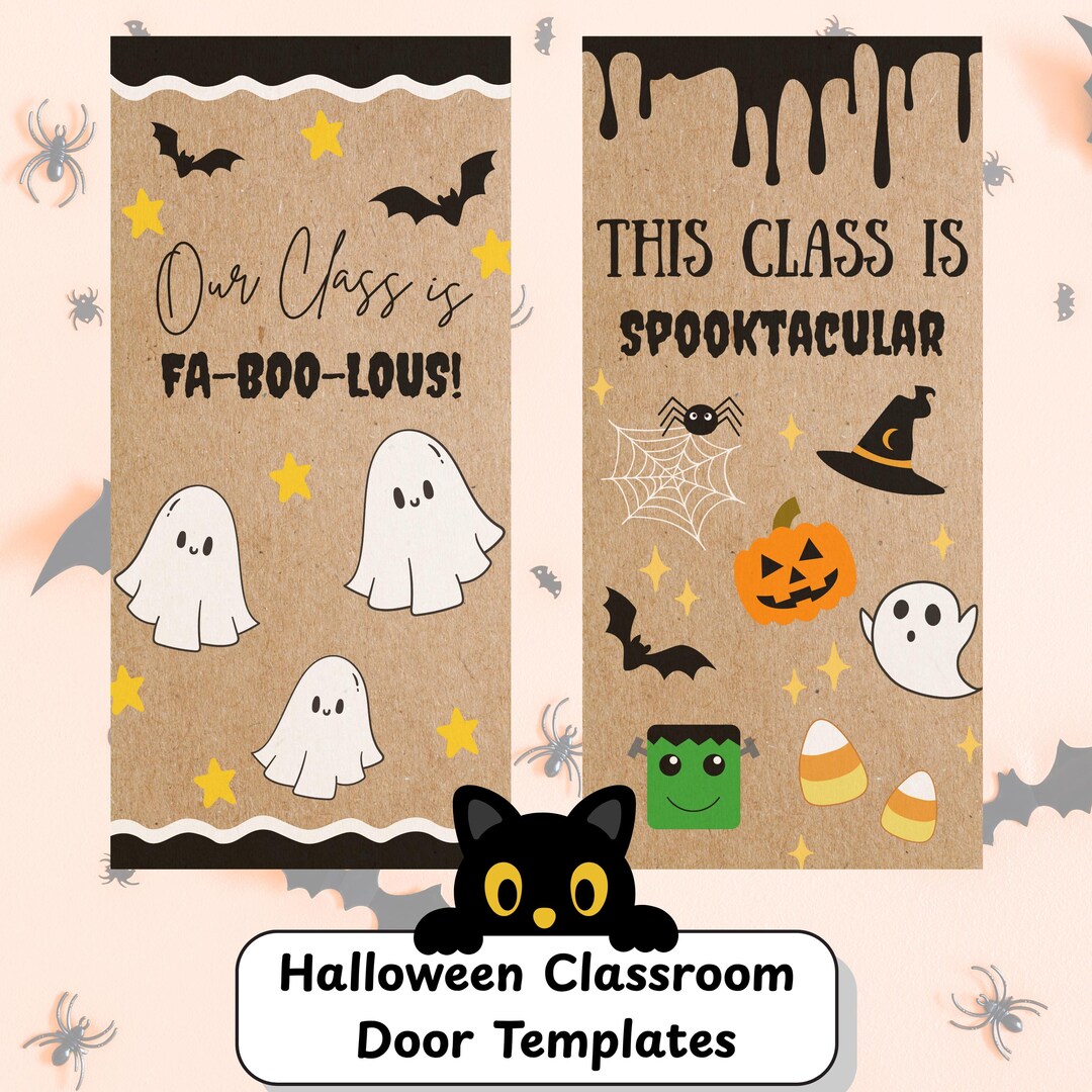 Trendy Halloween Classroom Door Banner Template, Teachers, Halloween ...