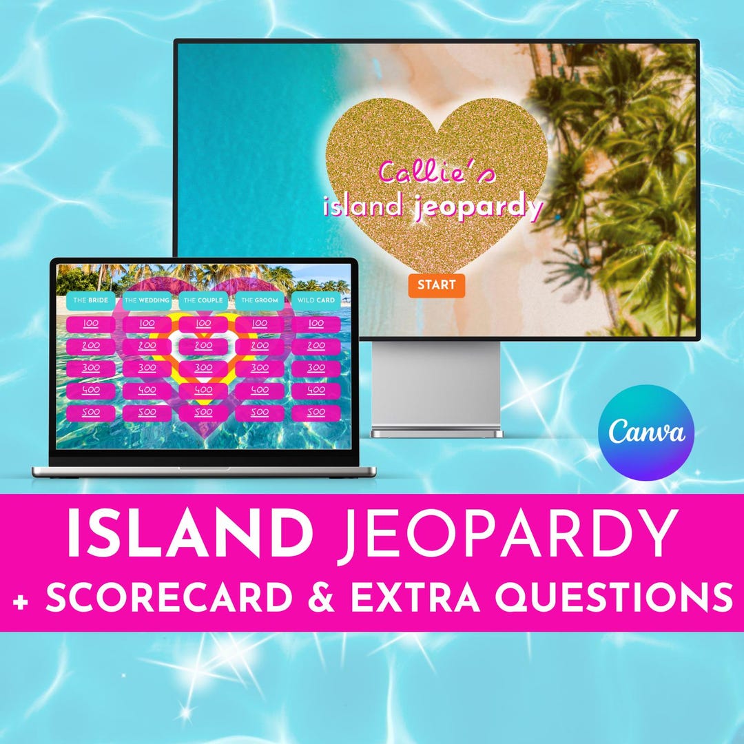 Bach Island Jeopardy Bachelorette Party Game: Editable Canva Template ...