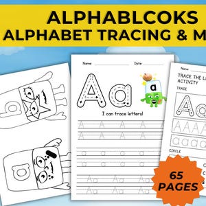 Alphablocks Alphabet Tracing & Coloring Worksheets. A–Z Uppercase and ...