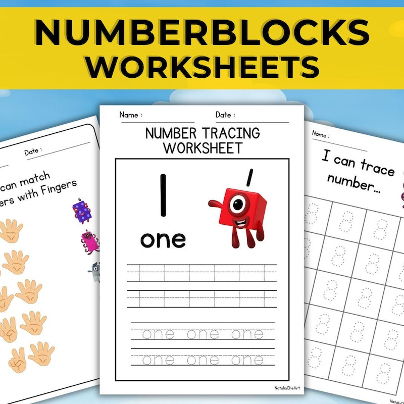 Counting Blocks Worksheets - Etsy