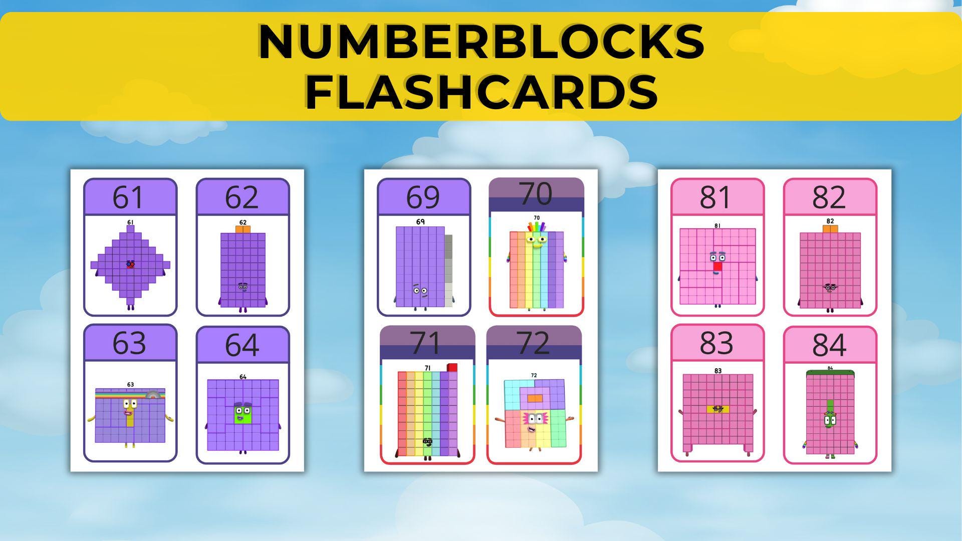Numberblocks Flashcards 0–100. Math Number Cards for Kids. Printable ...