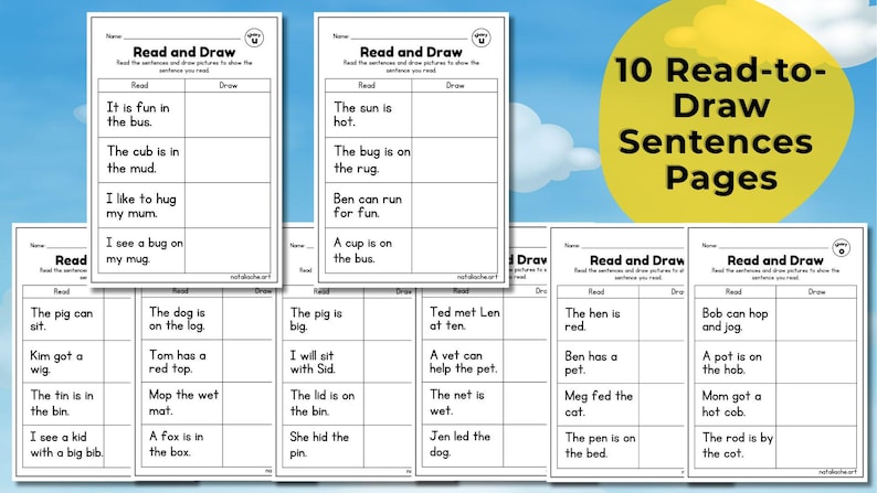 CVC Reading Worksheets Pdf | Short Stories, Sentence Match, Read, Draw ...