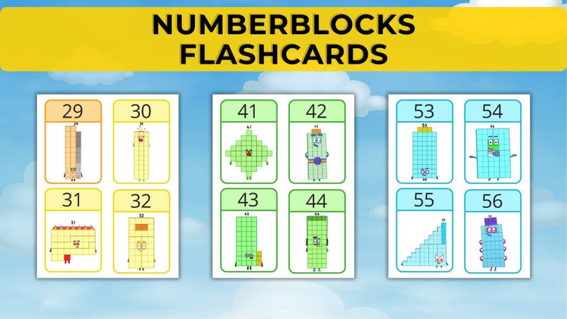 Numberblocks Flashcards 0–100. Math Number Cards for Kids. Printable ...