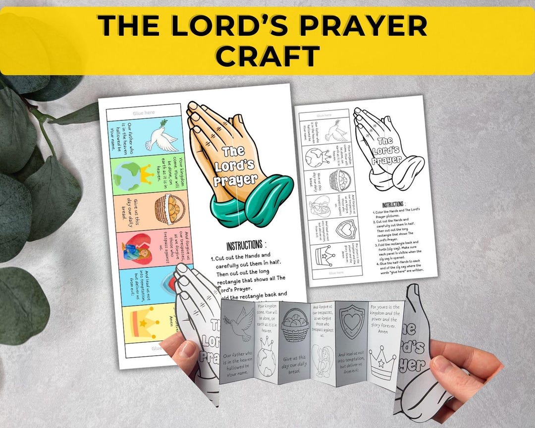 The Lord’s Prayer Folding Surprise Craft for Kids. Bible Craft ...