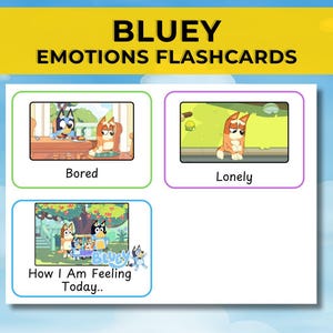 Bluey Emotions Flashcards – 26 Printable Feelings Cards for Kids ...