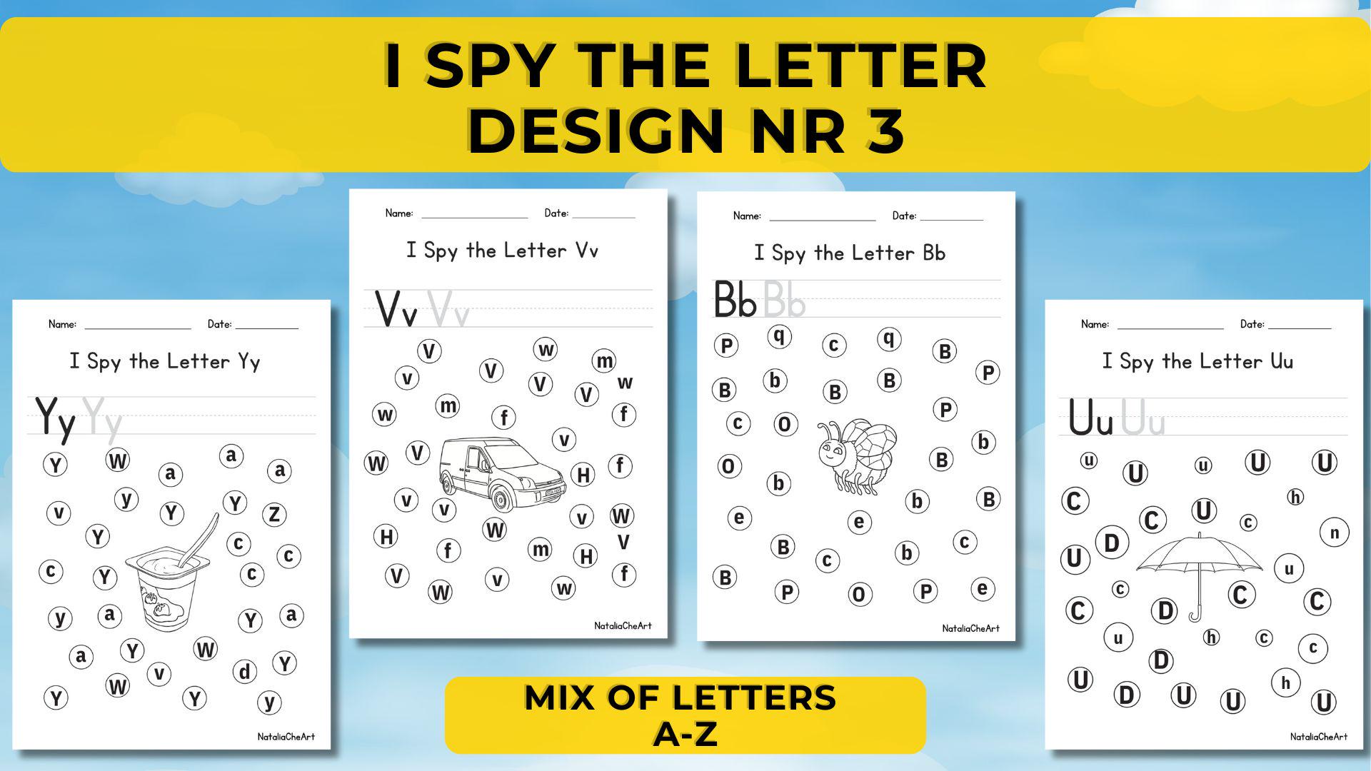 130 Alphabet Spy and Find the Letter Worksheets. Letter Recognition ...