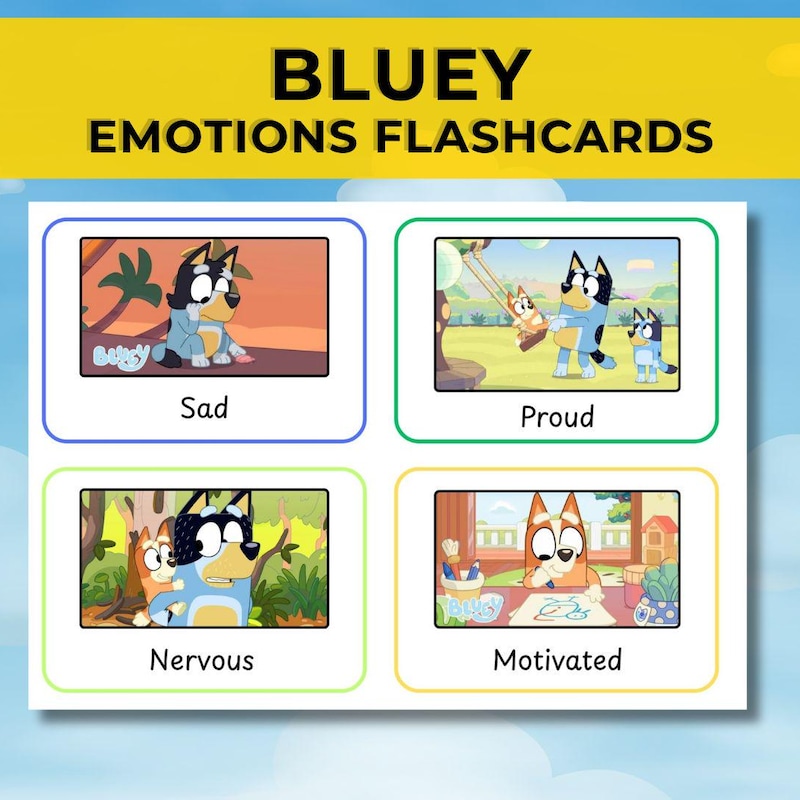 Bluey Emotion Chart - Etsy