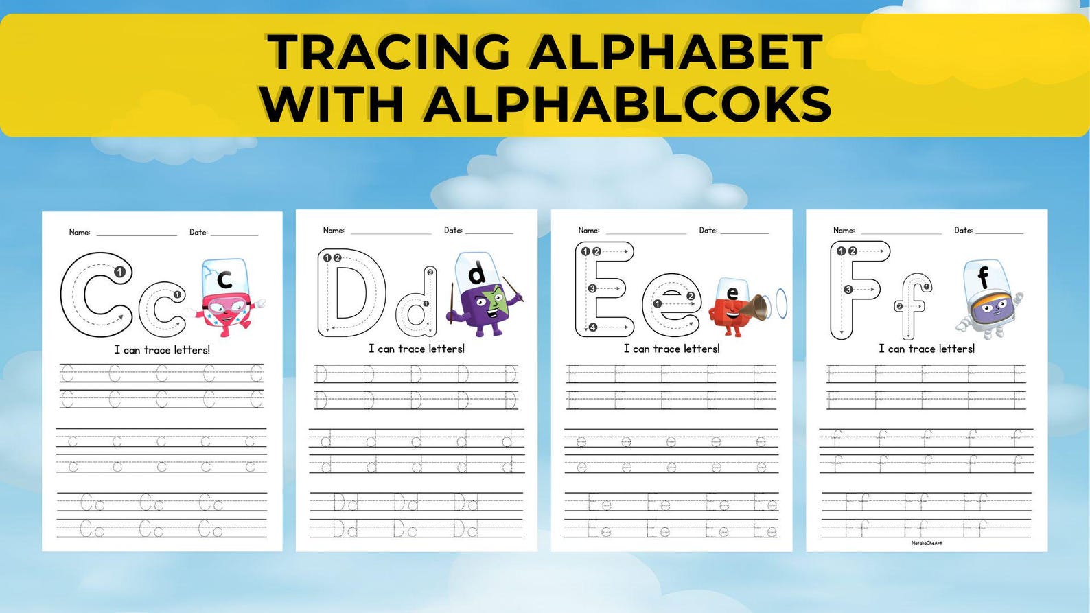 Alphablocks Alphabet Tracing & Coloring Worksheets. A–Z Uppercase and ...