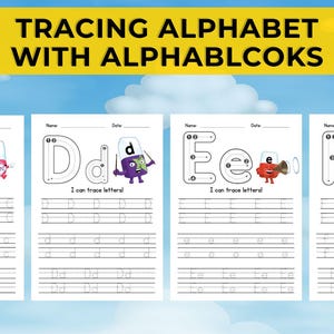 Alphablocks Alphabet Tracing & Coloring Worksheets. A–Z Uppercase and ...
