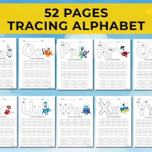 Alphablocks Alphabet Tracing & Coloring Worksheets. A–Z Uppercase and ...