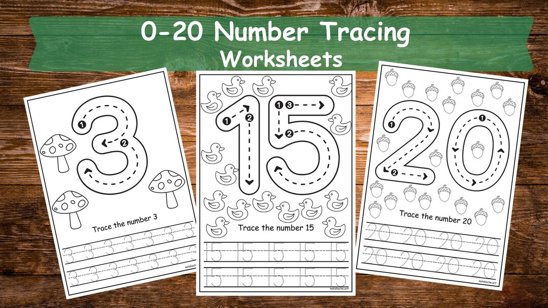 Number Tracing Worksheets 0-20 | Preschool Handwriting Practice ...