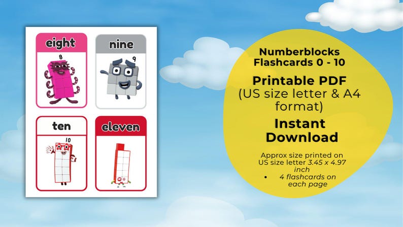 Numberblocks Flashcards 0–20. Printable Number Cards for Kids. Number ...