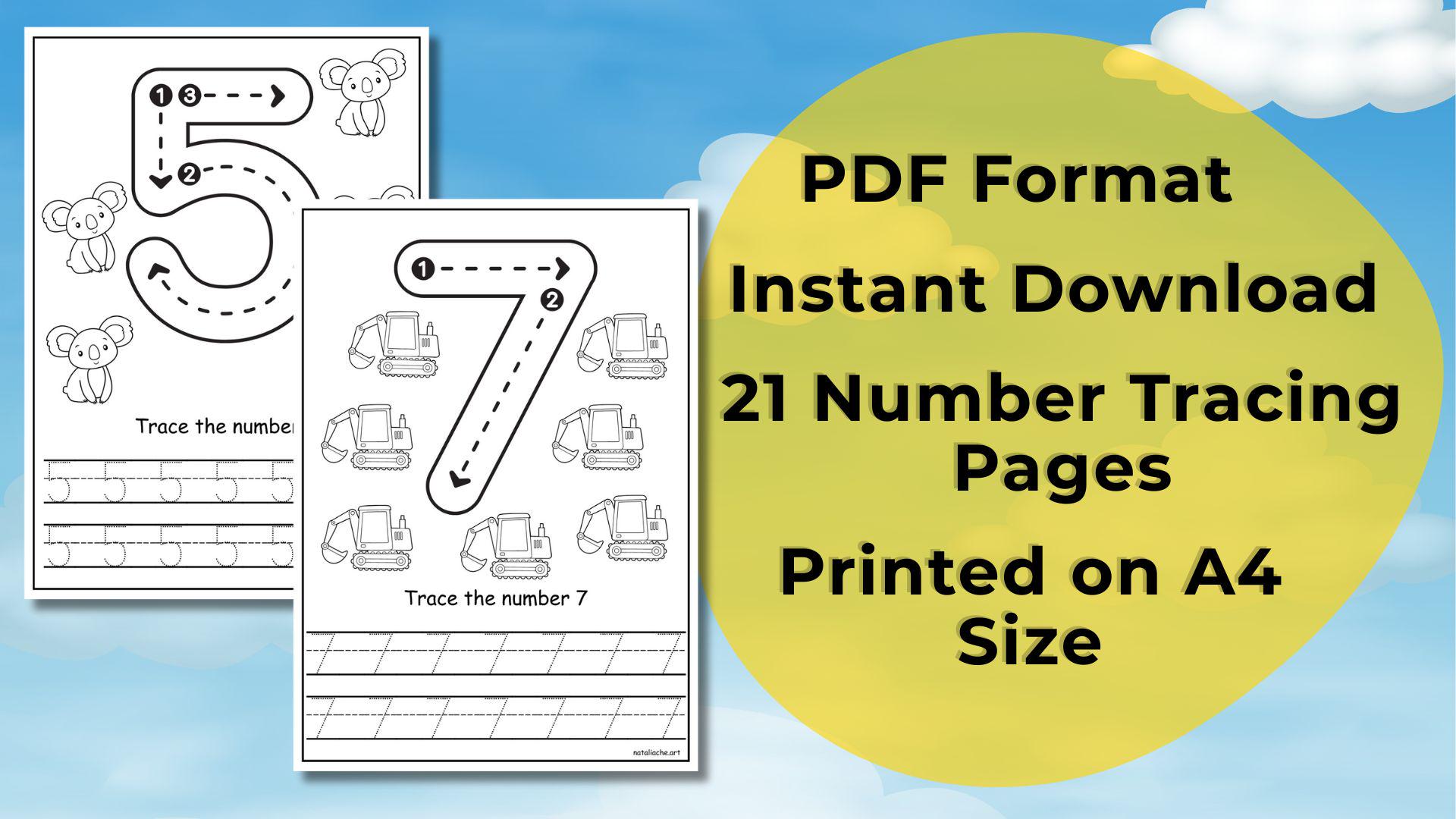 Number Tracing Worksheets 0-20 | Preschool Handwriting Practice ...