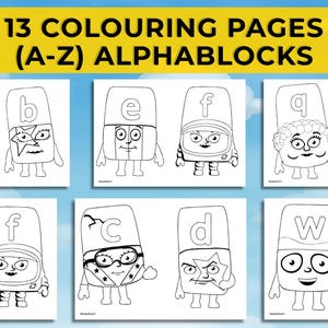 Alphablocks Alphabet Tracing & Coloring Worksheets. A–Z Uppercase and ...
