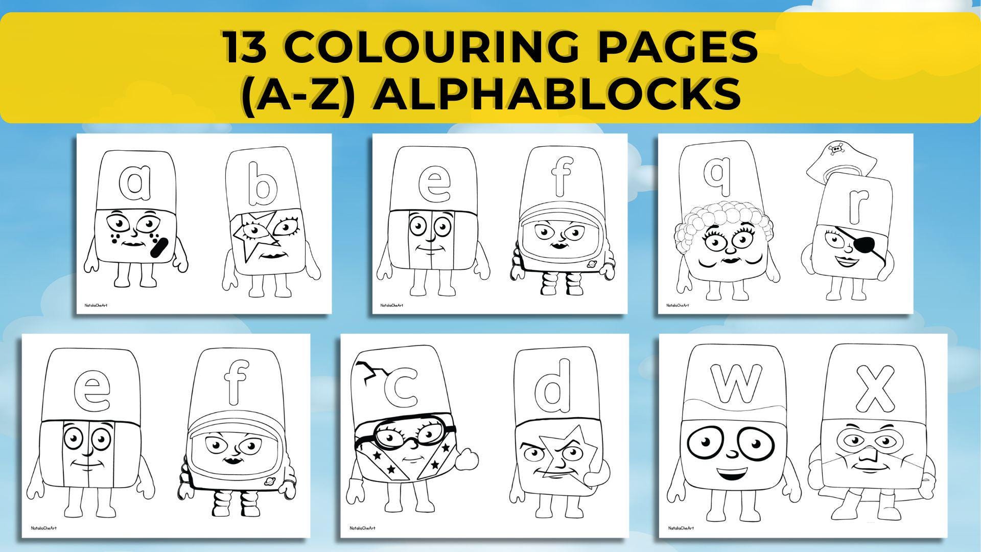 Alphablocks Alphabet Tracing & Coloring Worksheets. A–Z Uppercase and ...