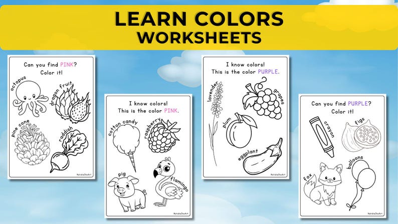 20 Preschool Color of the Week. Learn Colors. Kindergarten Worksheets ...