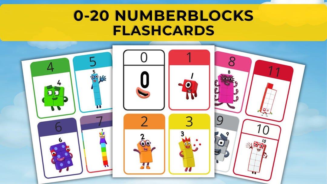 Numberblocks Flashcards 0–20 – Printable Number Cards for Kids – Number ...