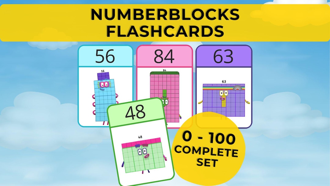 Numberblocks Flashcards 0–100. Math Number Cards for Kids. Printable ...
