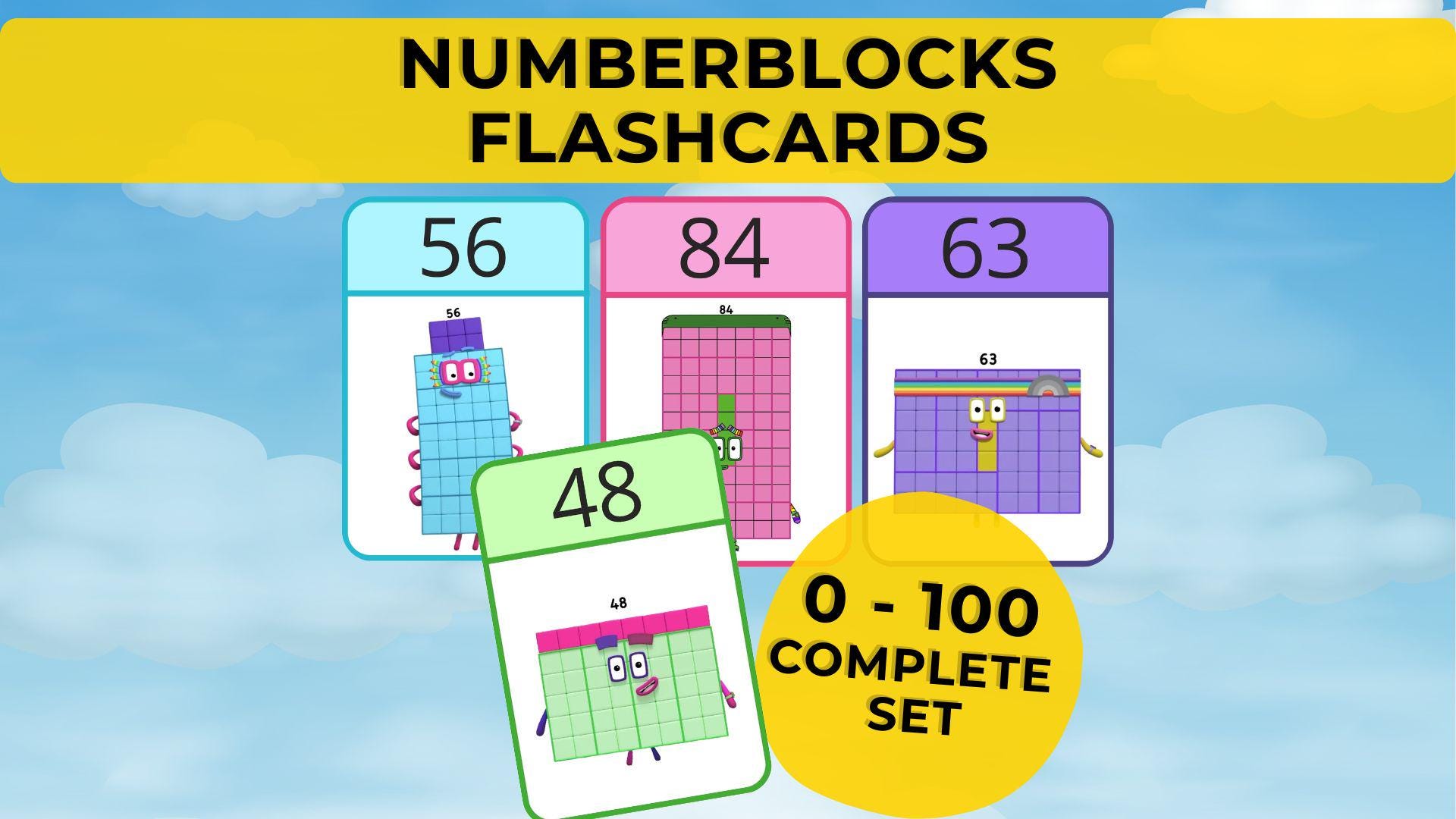 Numberblocks Flashcards 0–100. Math Number Cards for Kids. Printable ...